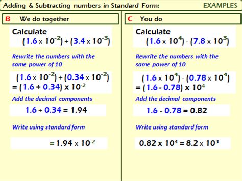 Standard Form Adding And Subtracting Teaching Resources