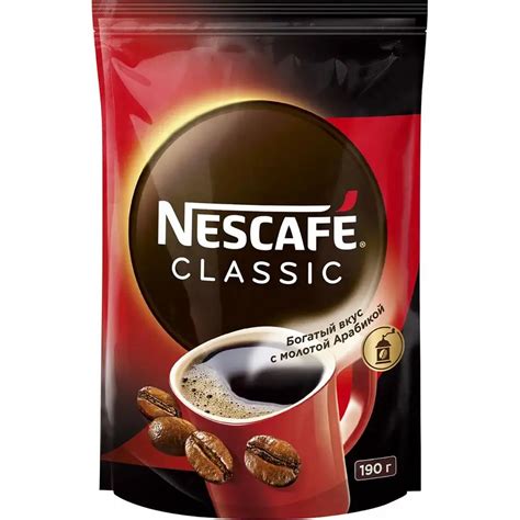 Растворимый кофе Нескафе Классик с молотой арабикой Nescafe Classic 190 г м у Aliexpress