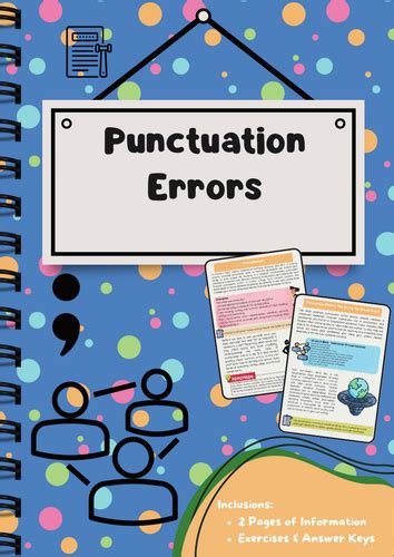 Common Punctuation Errors Rules And Corrections Teaching Resources