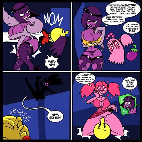 Rule 34 2boys 2girls Bow Button Down Shirt Cleavage Clyde Pac Man Comic Ghost Ghost Girl