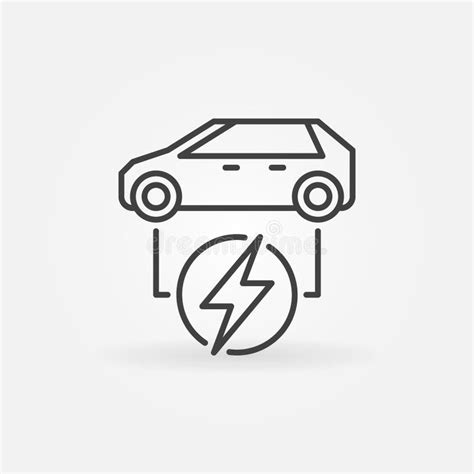 Elektrisch Auto Lineair Pictogram Het Vector Alle Elektrische Symbool Van De Autolijn Vector