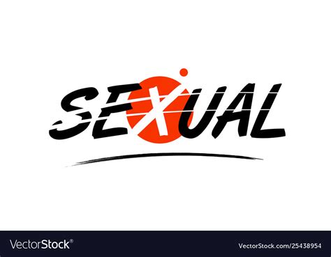 Sexual Word Text Logo Icon With Red Circle Design Vector Image