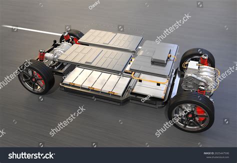 Explode View Electric Vehicle Chassis Equipped Stock Illustration Explode View Electric Vehicle Chassis Equipped Stock Illustration