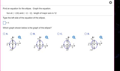 Solved Find An Equation For The Ellipse Graph The Equation Chegg Com