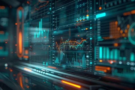 Futuristic Display Of Data Analytics And Statistics On A Digital