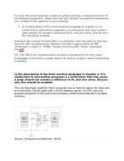 CS Computer Systems Discussion Unit Docx For Your Discussion Question Response Please