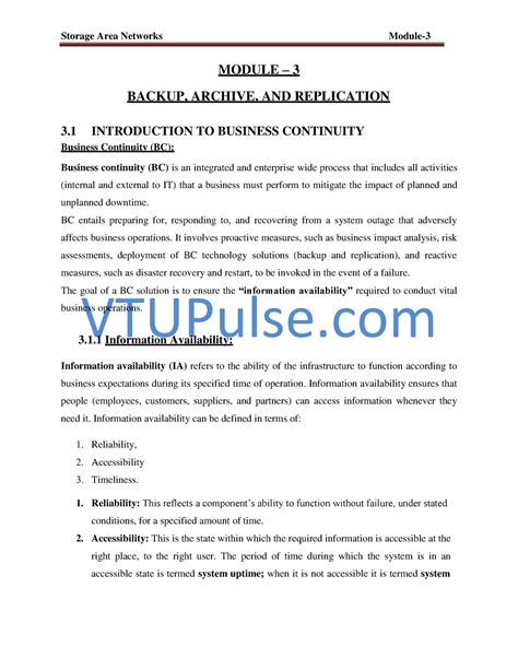 San Module 3 Vtupulse Module 3 Backup Archive And Replication 3 Introduction To Business