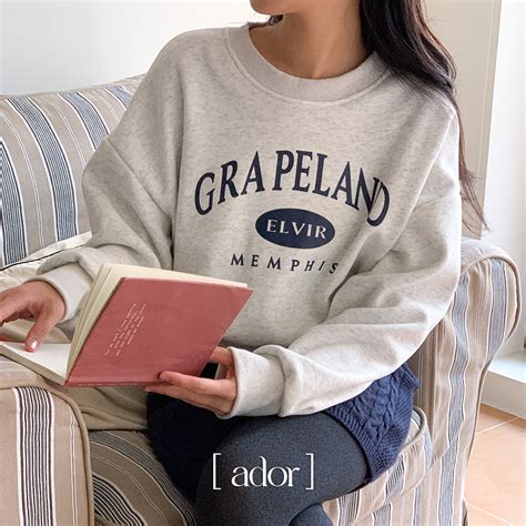 아더먼데이 Made☃️안감기모 그레이프 프린트 기모맨투맨 겨울신상 겨울맨투맨 두꺼운 추리닝 트레이닝복 여자맨투맨 두꺼운맨투맨 도톰 레터링맨투맨