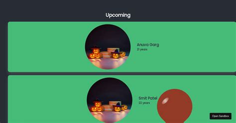 Open Birthday Reminder Codesandbox