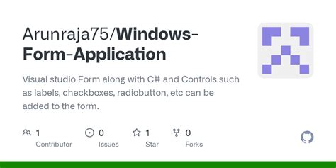 Github Arunraja75windows Form Application Visual Studio Form Along