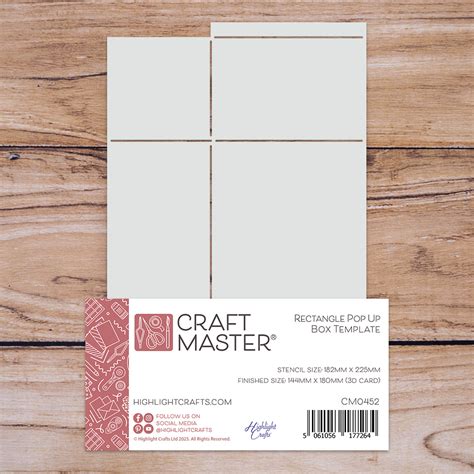 Craft Master Rectangle Pop Up Box Template Stencil Highlight Crafts