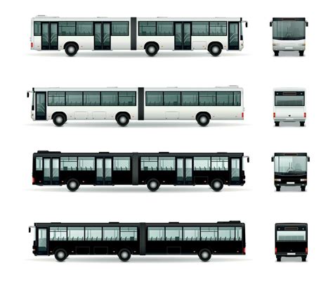 Bus Mockup Realistic Collection 24854199 Vector Art At Vecteezy
