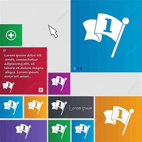 Vector Flag Icon Buttons With Cursor Pointer For Modern Interfaces On