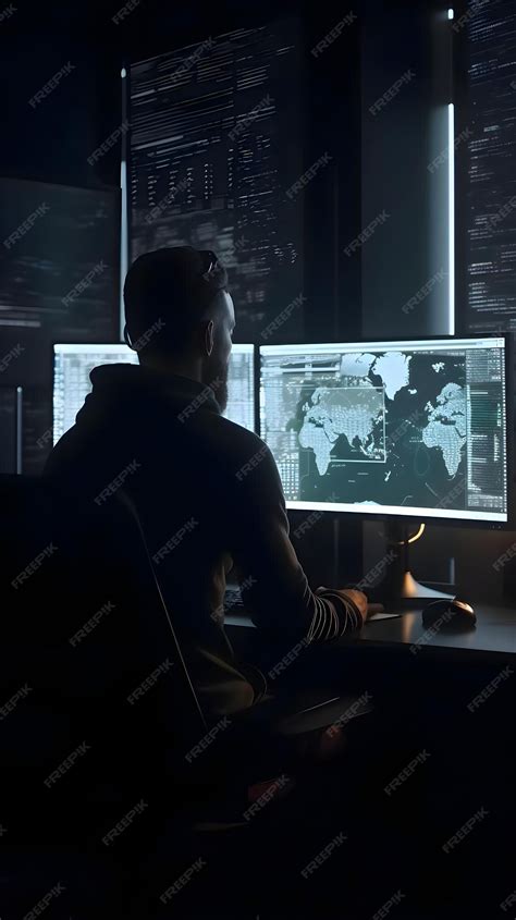 premium photo side view of hacker using computer while sitting at