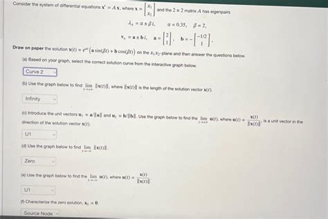 consider the system of differential equations x′ ax