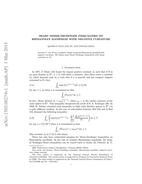Solution Sharp Moser Trudinger Inequalities On Riemannian Manifolds With Negative Curvature