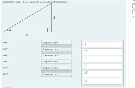 Solved What Are The Values Of The Six Trignometric Functions