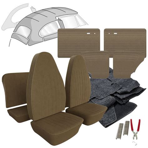 1973 Vw Standard Beetle Sedan Tweed Cloth Interior Kit Interiores De