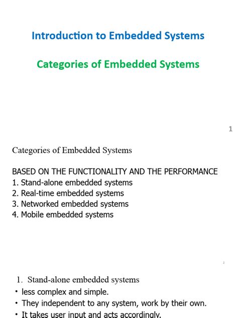 Ies 2 Categories Of Embedded Systems Pdf Embedded System Microcontroller