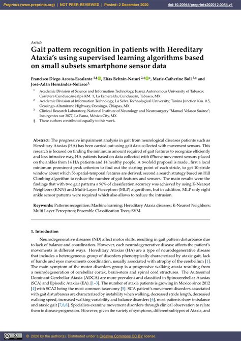 Pdf Gait Pattern Recognition In Patients With Hereditary Ataxias