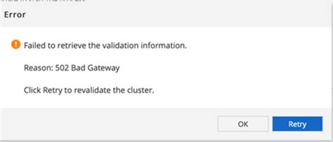 Ontap Upgrade Error In System Manager Failed To Retrieve The Validation Information Due To A