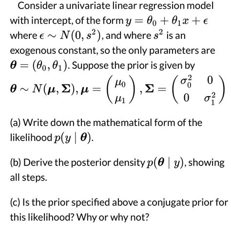 Consider A Univariate Linear Regression Model With
