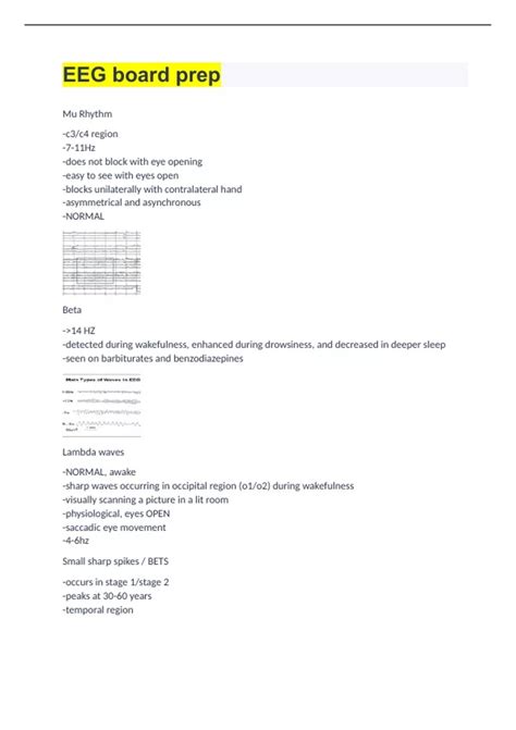 EEG Board Prep Exam With Complete Solutions EEG Stuvia US