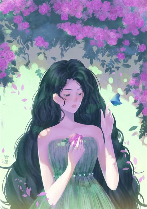 平面插画 蔷薇少女风格插画设计作品 设计人才灵活用工 设计dna