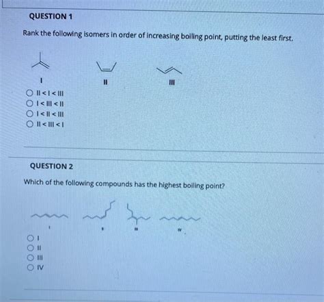 Solved Rank The Following Isomers In Order Of Increasing