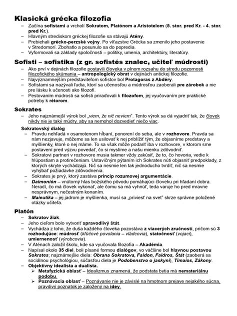 Klasická Grécka Filozofia Pdf