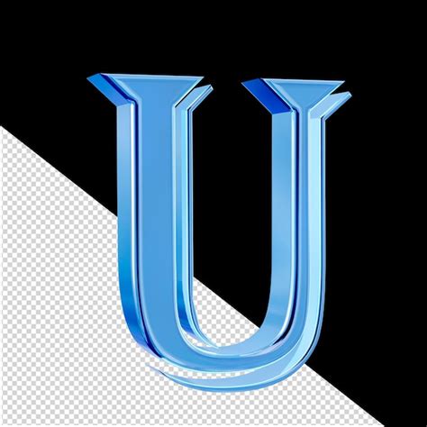 Premium PSD Ice Blue Symbol Letter U