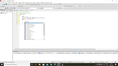 C Program To Generate Random Function Between 1 20 Using Rand