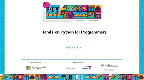 Tutorial Matt Harrison Hands On Python For Programmers Youtube