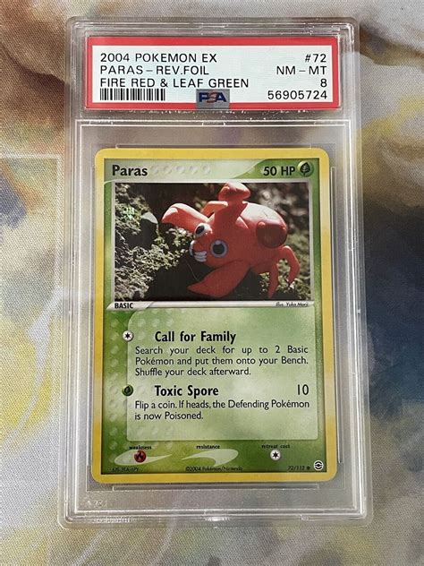 Mavin 2004 Pokemon Ex Fire Red Leaf Green Paras Reverse Holo 72112 Psa 8 Nm Mt