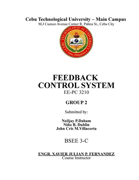 feedback control systems group 2 compilation cebu technological