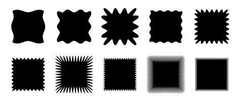 Squiggle Frames Set Zigzag Wavy Edges Retro Vector Image