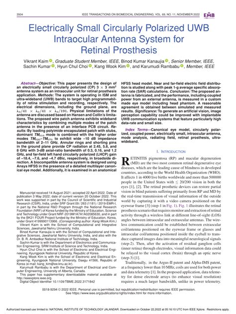 Pdf Electrically Small Circularly Polarized Uwb Intraocular Antenna
