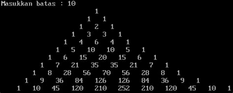 Dasar Pemrograman Komputer Program Segitiga Pascal Dalam C