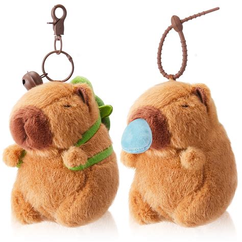 Capybara Plush Keychain With Turtle Bag And Blue Snot Nose Mrscapybara