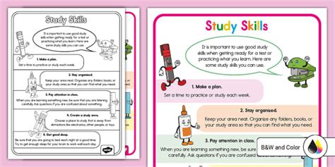 Study Skills Poster For K 2nd Grade Lehrer Gemacht