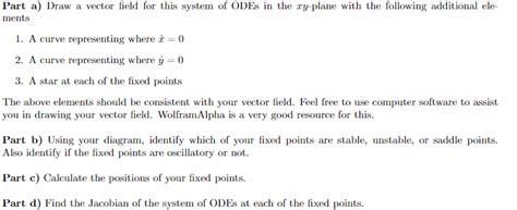 Consider The Following System Of Linear ODEs Chegg