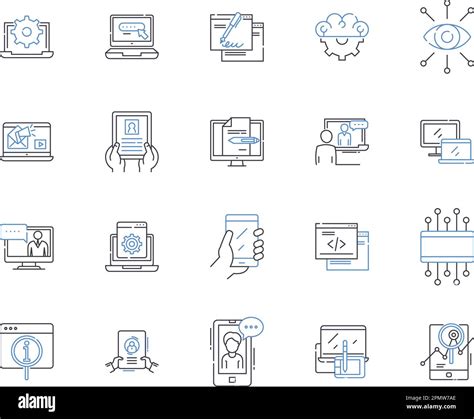 Gadjets And Software Outline Icons Collection Gadgets Software Electronics Technology