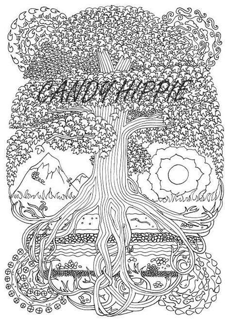 Adult Coloring Page Peace Sign Tree Printable Line Art To Print And Color Sketch Book Art