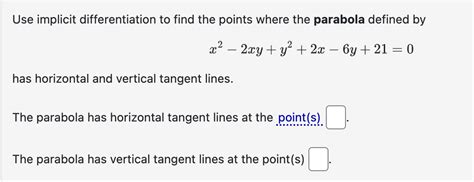 [solved] use implicit differentiation to find the points w