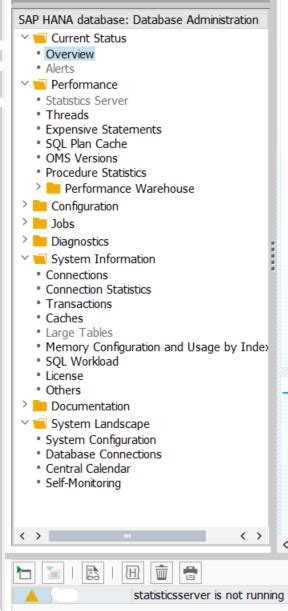 2642446 Transaction Dbacockpit Gives A Warning That The Statisticsserver Is Deactivated