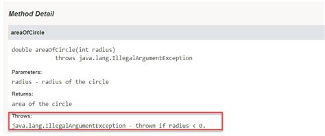 Programming For Beginners Javadoc Throws Specify The Exception Thrown By Method
