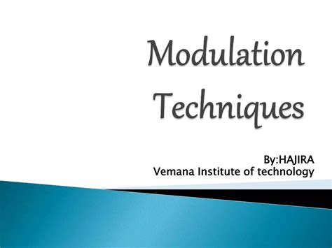 Modulation Techniques Pptx