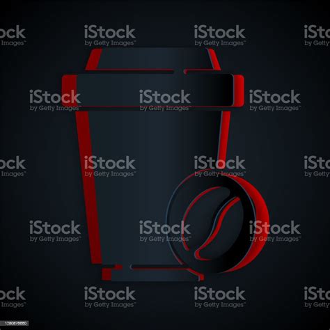 종이 는 검은 배경에 고립 된 아이콘을 이동 커피 컵을 잘라 종이 아트 스타일 벡터 3차원 형태에 대한 스톡 벡터 아트 및 기타 이미지 3차원 형태 검은색 단일 객체