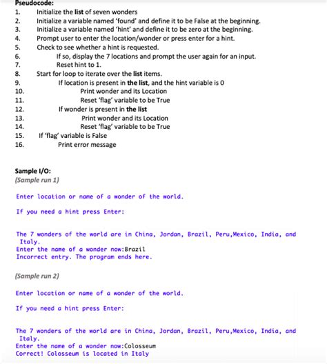 Solved Topics Pseudocode Branching For Loop Sequence Chegg