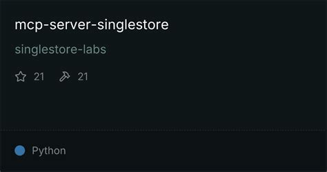 Singlestore Mcp Server Glama